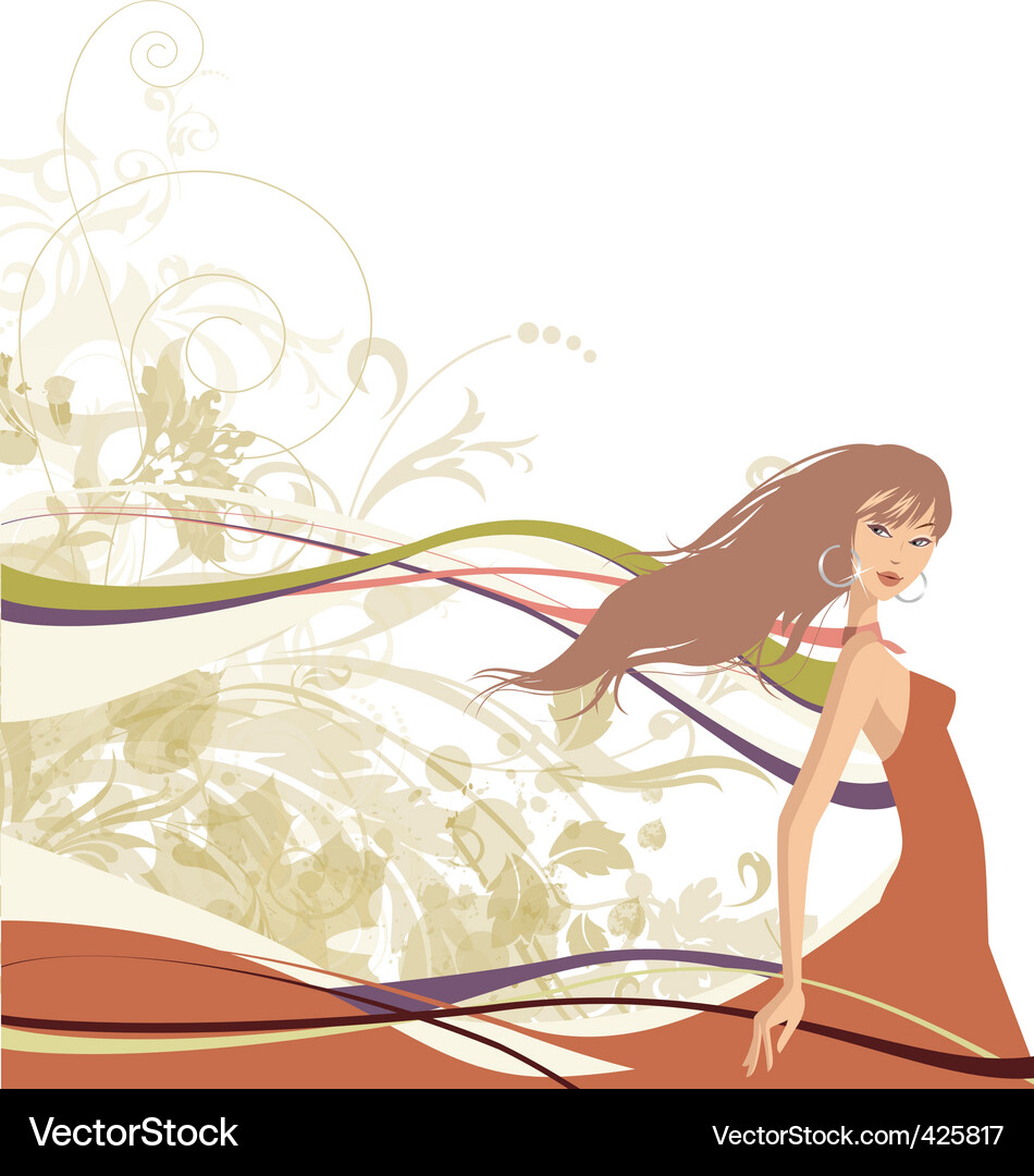 Women with flowers Royalty Free Vector Image - VectorStock