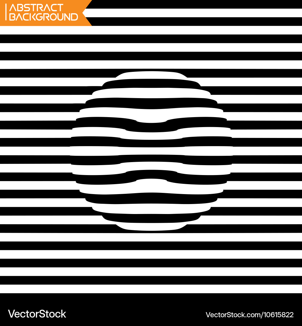 A black and white geometrical distortion optical Vector Image