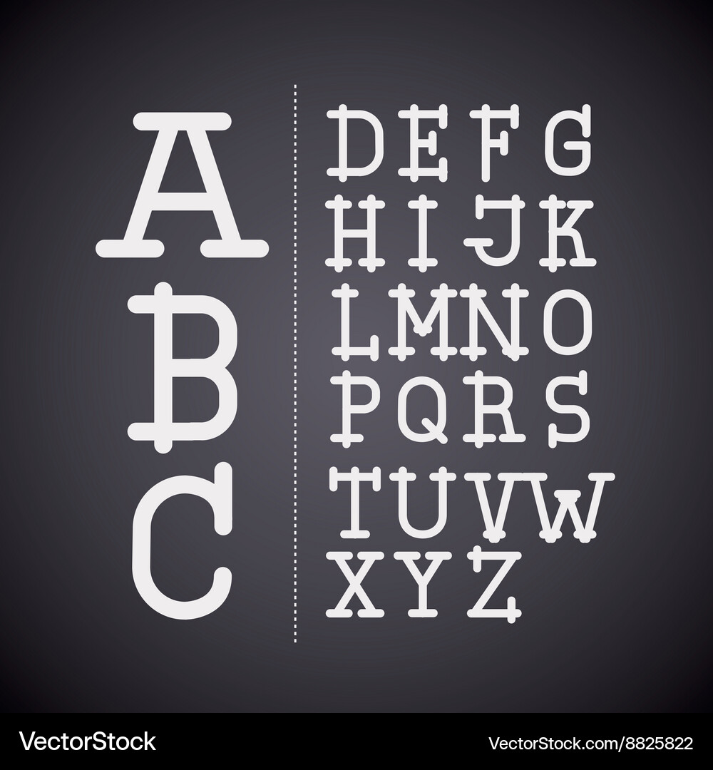 Alphabet written on chalk board design Royalty Free Vector