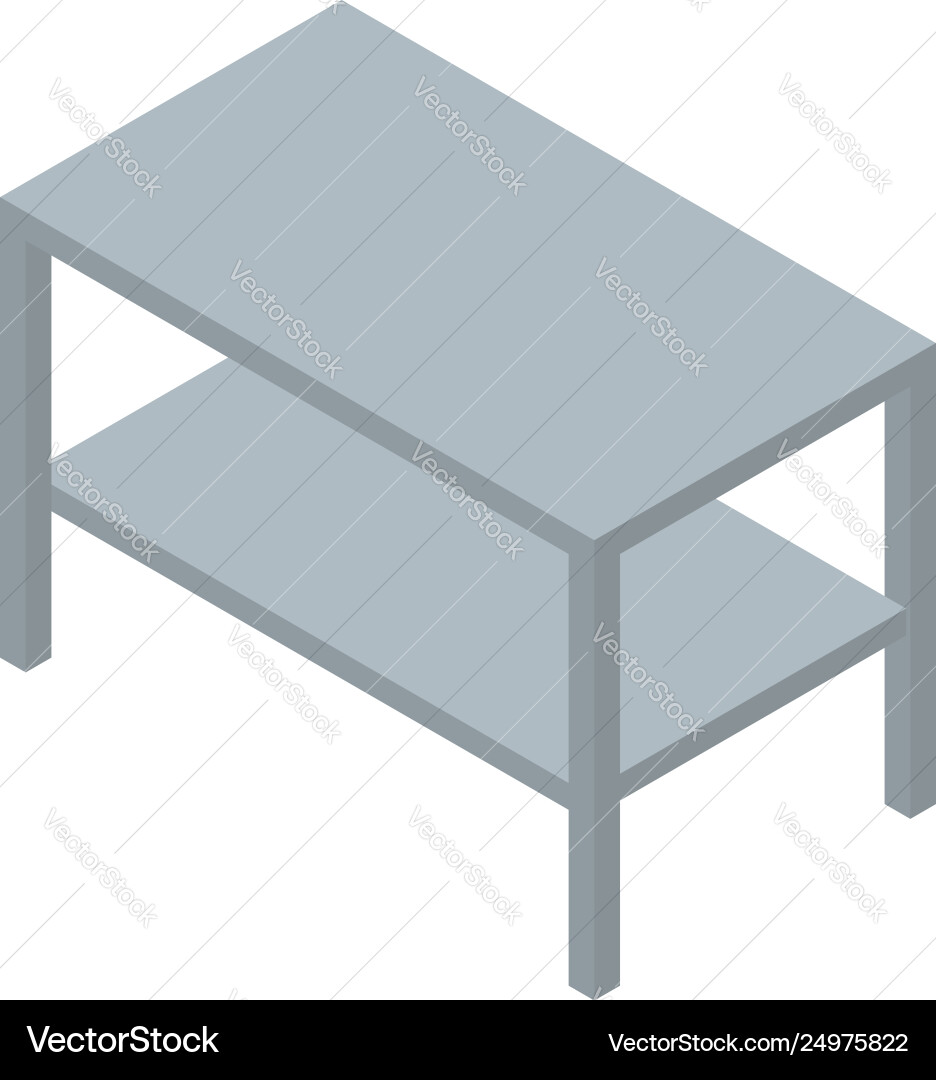 Bakery metal table icon isometric style Royalty Free Vector