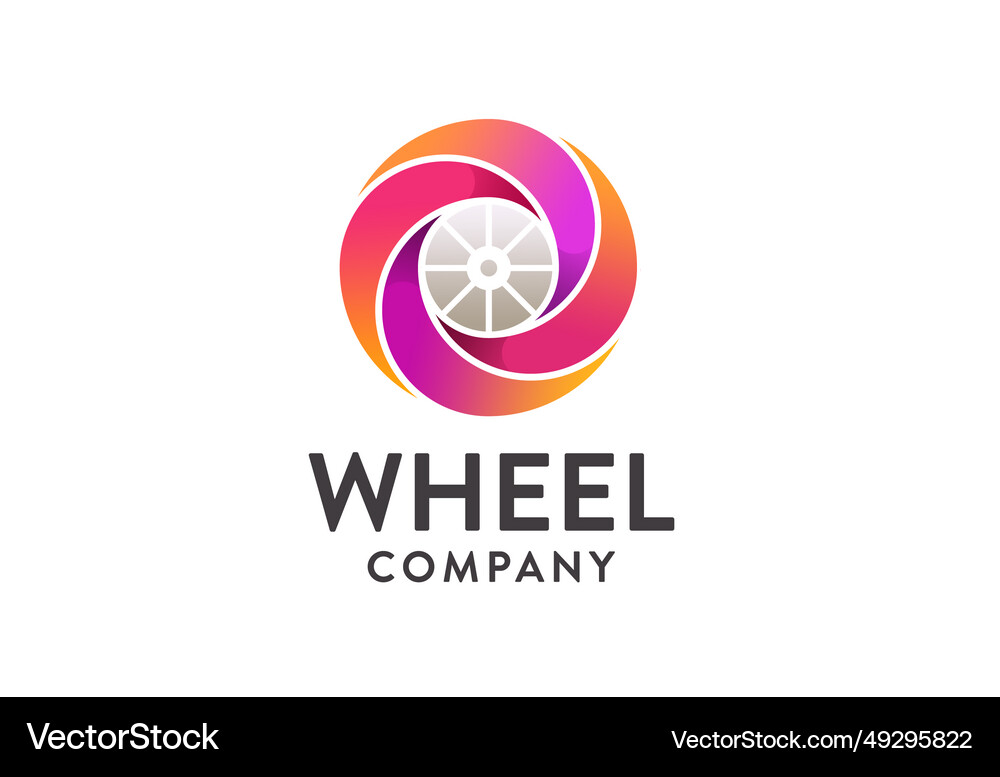 Colorful car wheel logo design Royalty Free Vector Image