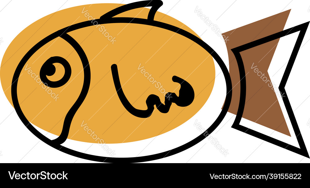 Fat little fish icon on white background Vector Image