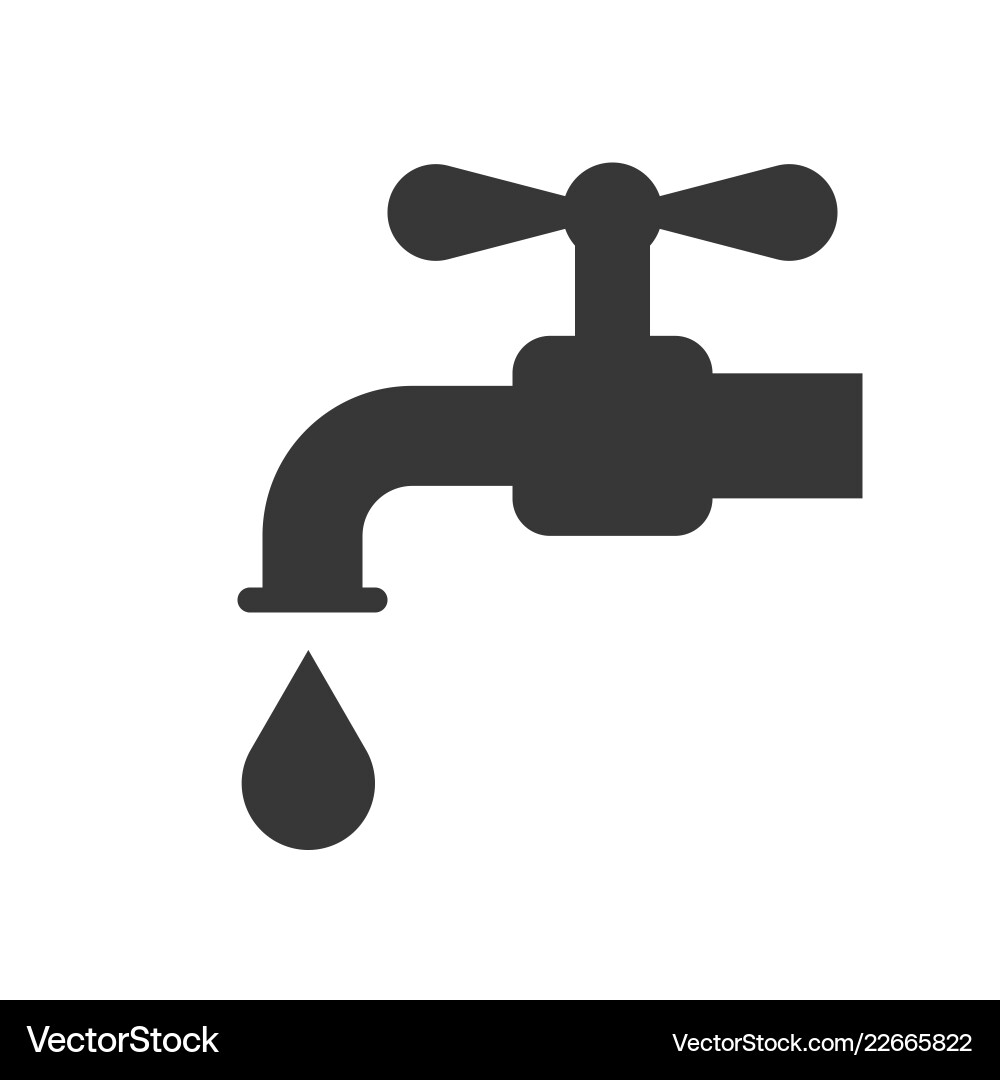 Faucet and water droplet icon saving concept Vector Image