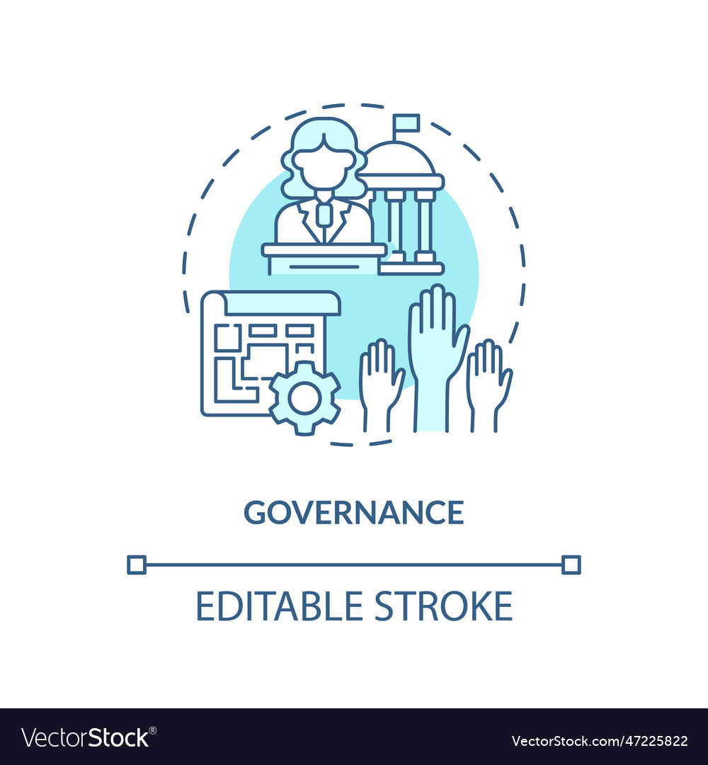 Governance turquoise concept icon Royalty Free Vector Image