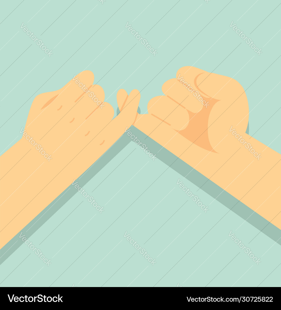 Hand pinky promise gesture concept Royalty Free Vector Image