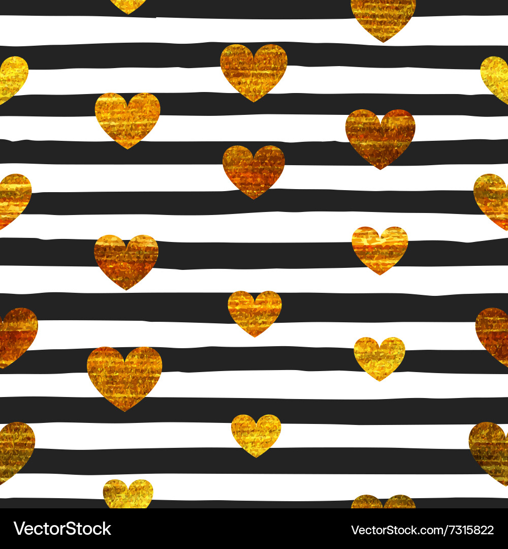 Seamless pattern of gold hearts Royalty Free Vector Image