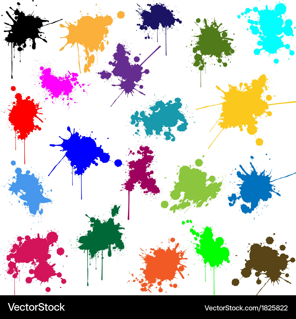 Set of ink in different colors Royalty Free Vector Image