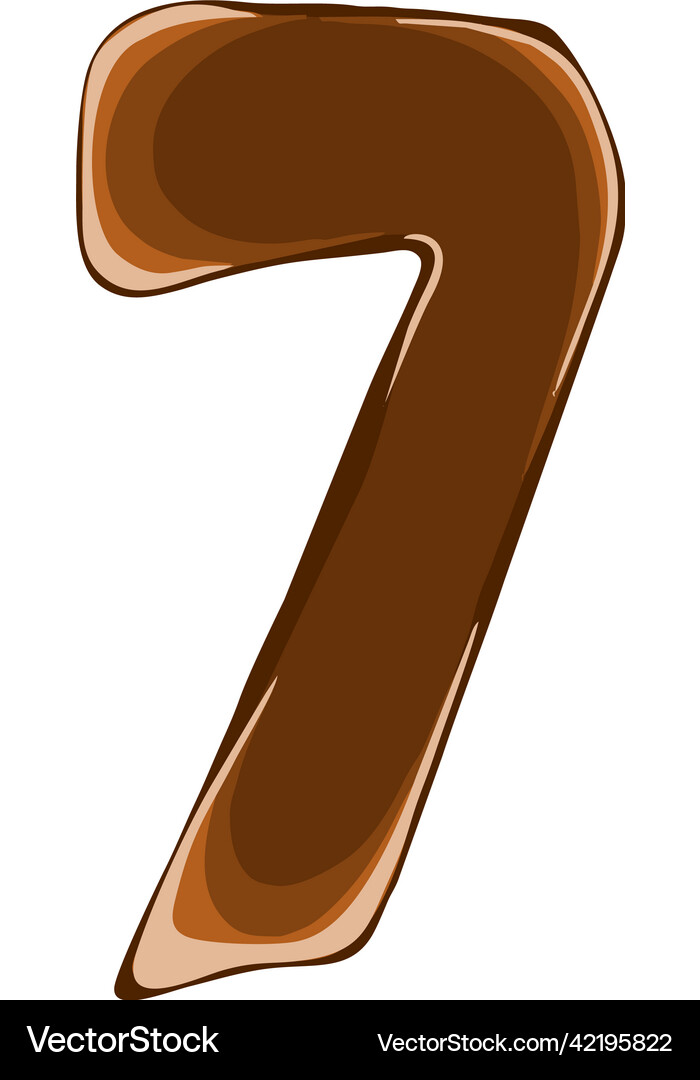 Sweet chocolate number seven Royalty Free Vector Image