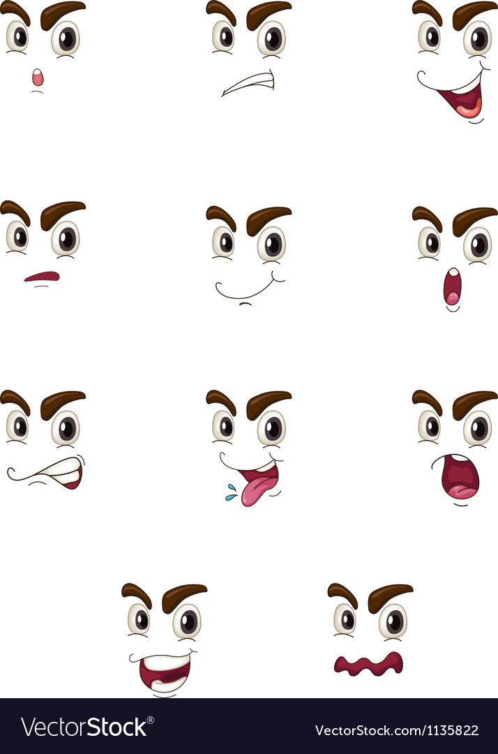 Various faces Royalty Free Vector Image - VectorStock