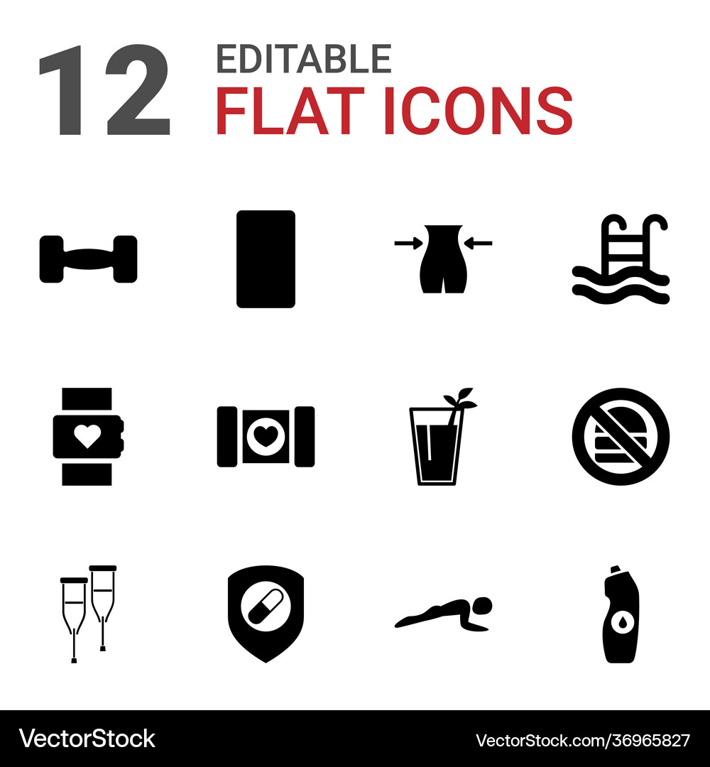 12 healthy icons Royalty Free Vector Image - VectorStock