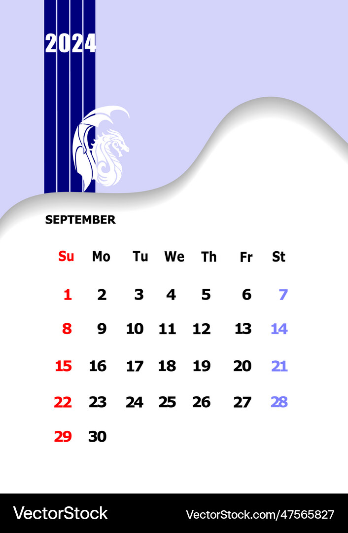 2024 calendar months 3d color Royalty Free Vector Image