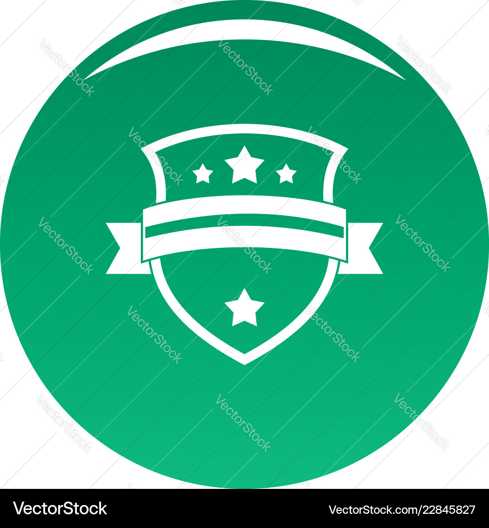 Badge knight icon green Royalty Free Vector Image