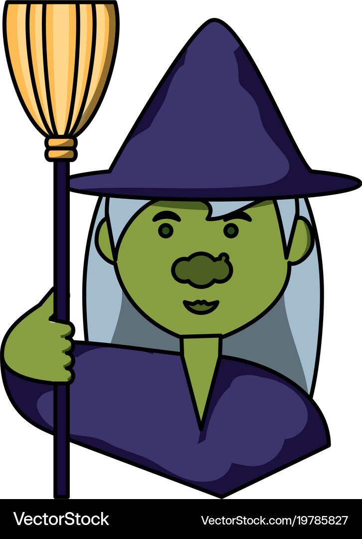 Cartoon witch icon Royalty Free Vector Image - VectorStock
