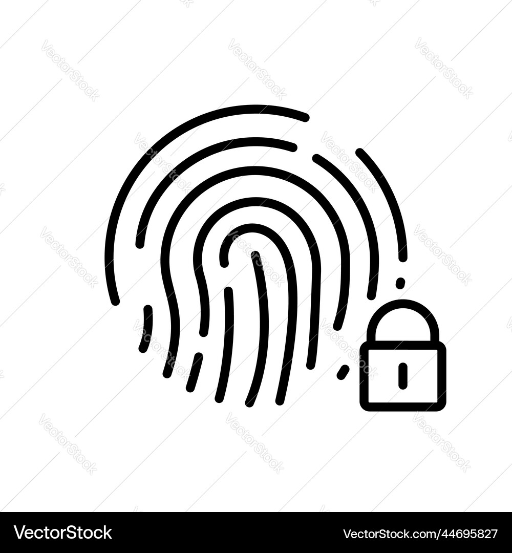 Fingerprint identification sign touch id line Vector Image