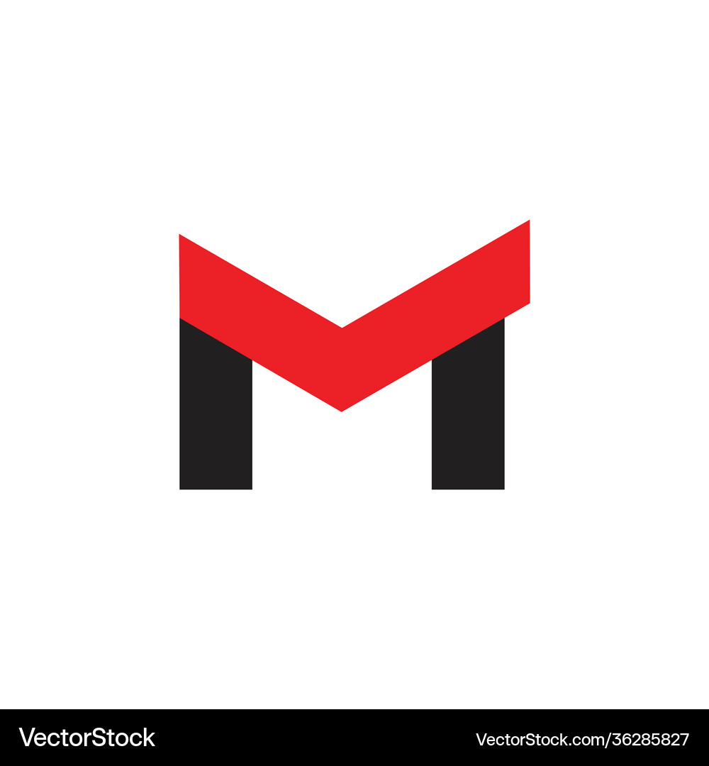 Letter m simple geometric colorful logo Royalty Free Vector