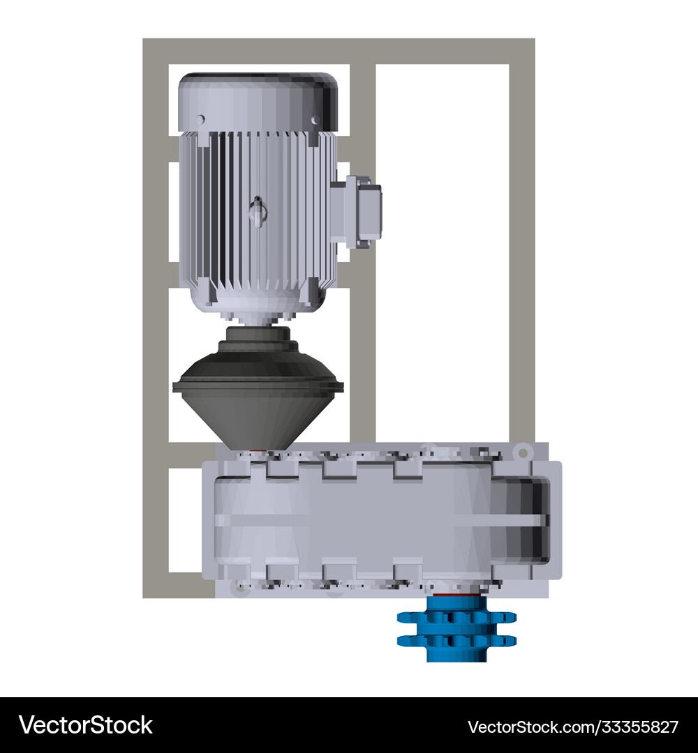Low poly industrial electric motor view from Vector Image
