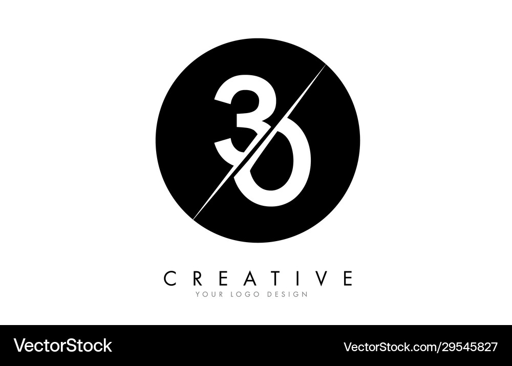 Modern Number Logo - 30 Cutout Royalty Free Vector Image