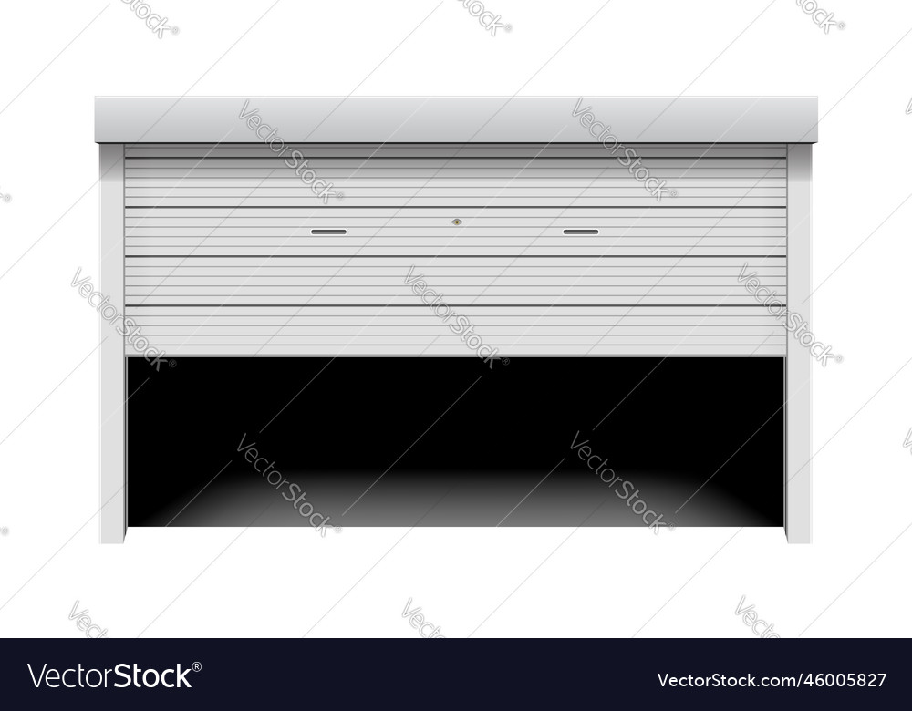Roller shutter door half-opened Royalty Free Vector Image