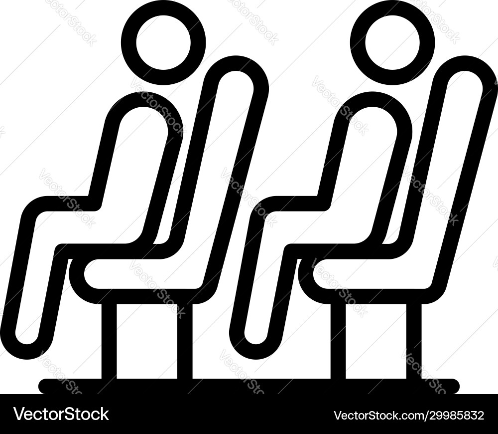 Airplane passenger icon outline style Royalty Free Vector