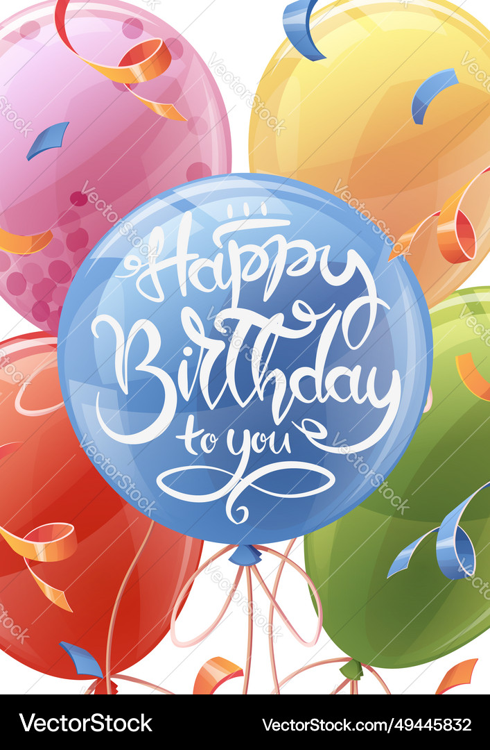 Birthday greeting card template banner flyer Vector Image