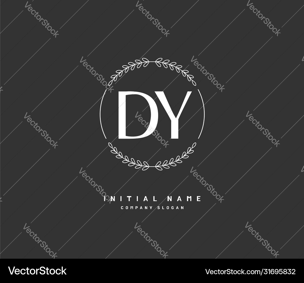 D y dy beauty initial logo handwriting logo Vector Image