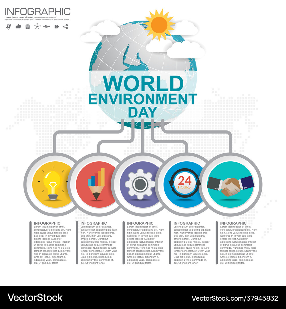 Earth globe with infographic can be use as flyer Vector Image