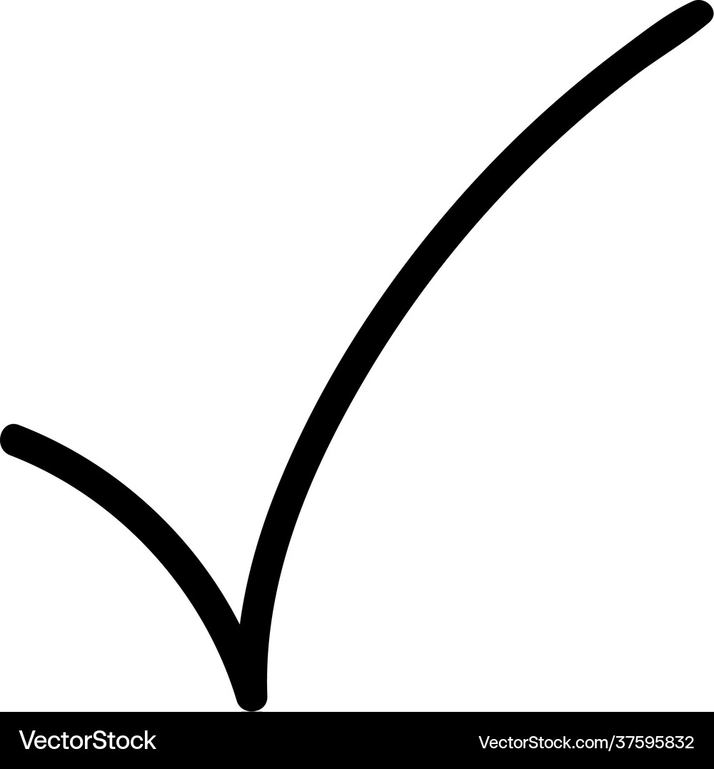 Hand drawn check v signs isolated on white Vector Image
