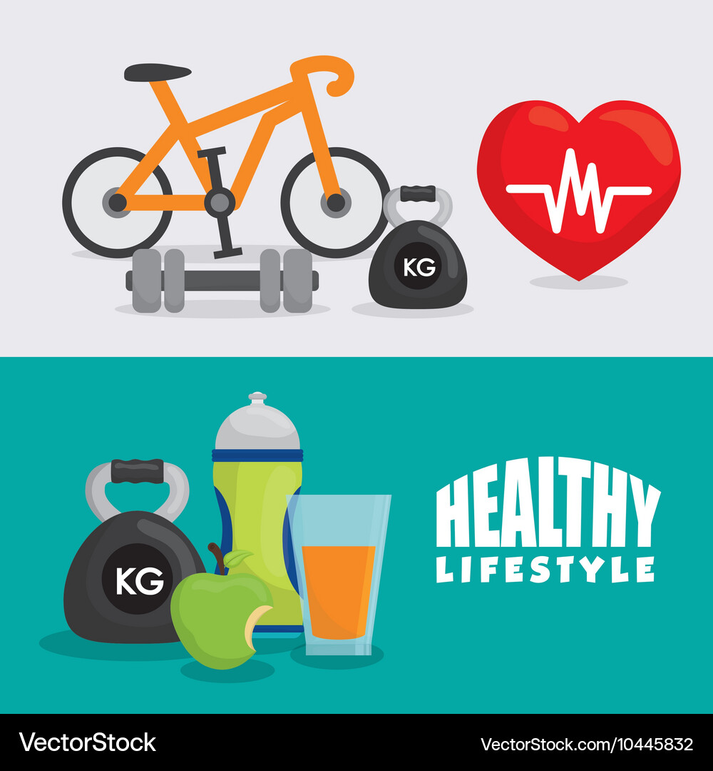 Healthy lifestyle icon set design Royalty Free Vector Image