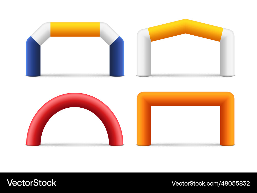 Inflatable arch sponsor balloon banner marathon Vector Image