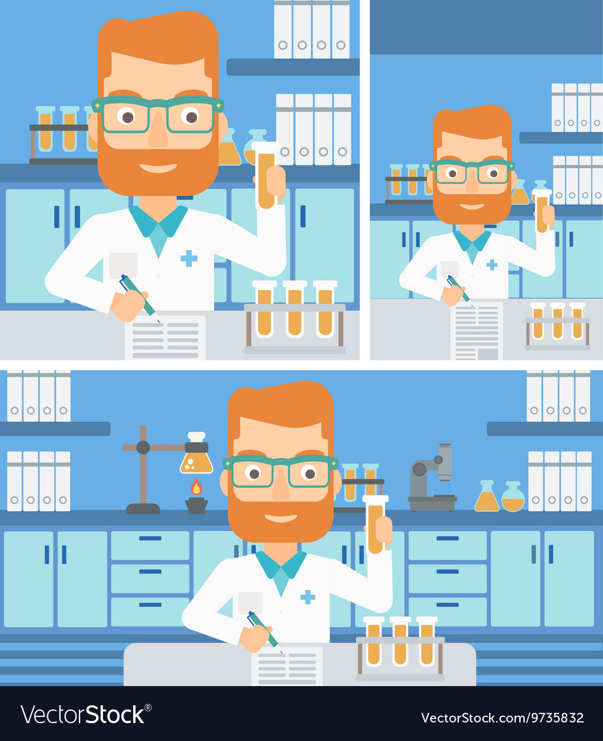 Laboratory assistant working Royalty Free Vector Image