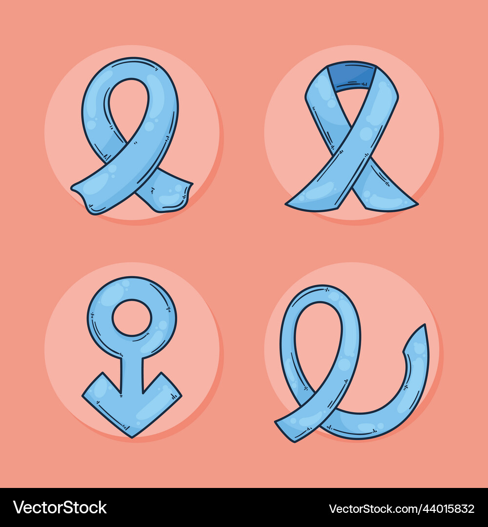 Movember campaign four icons Royalty Free Vector Image