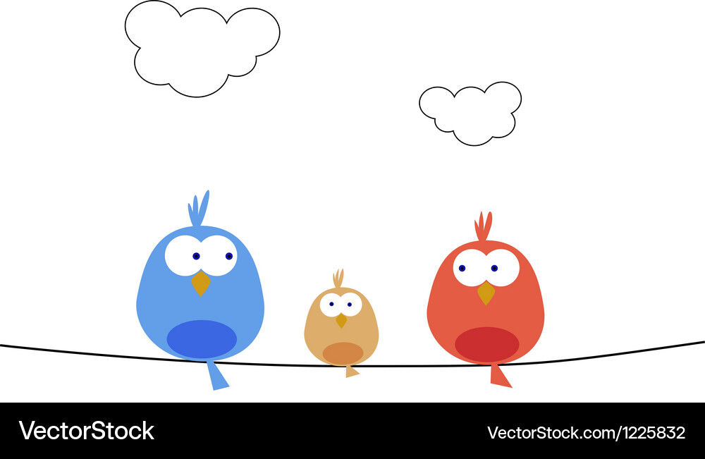 New bird family Royalty Free Vector Image - VectorStock