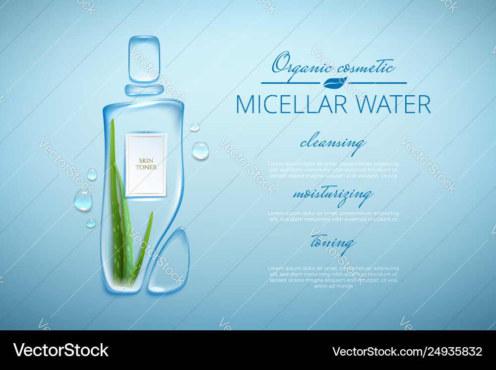Original advertising poster design with water Vector Image