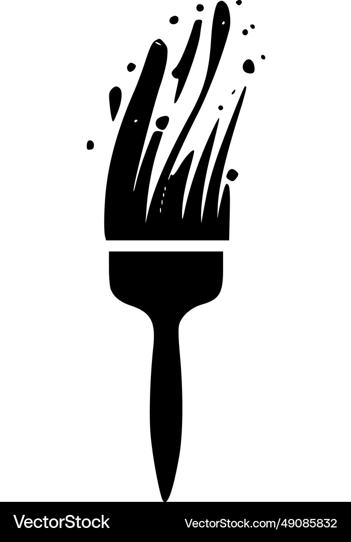Paintbrush - black and white isolated icon Vector Image