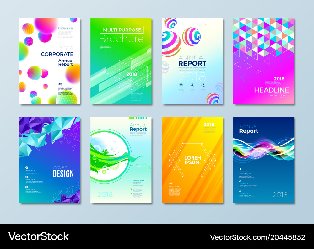 Set of different style design template for cover Vector Image
