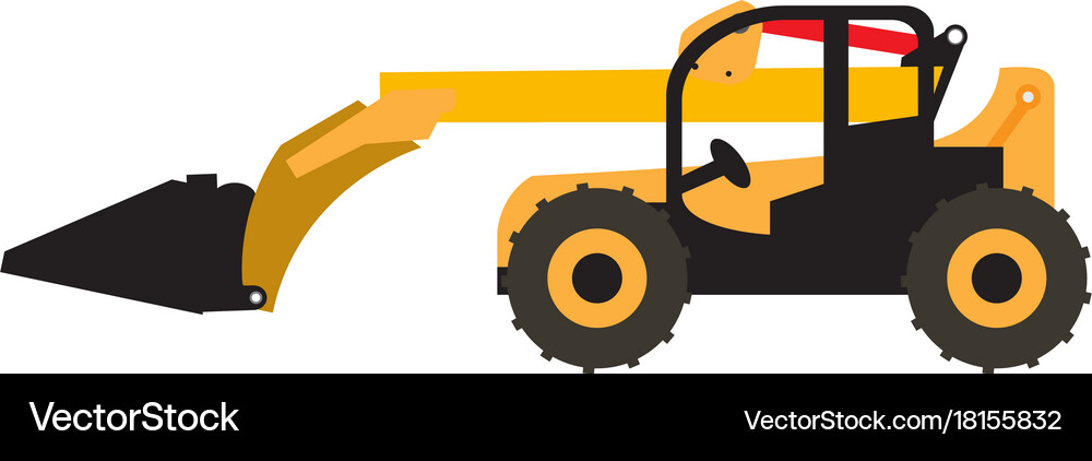 Wheel loader vehicle icon Royalty Free Vector Image