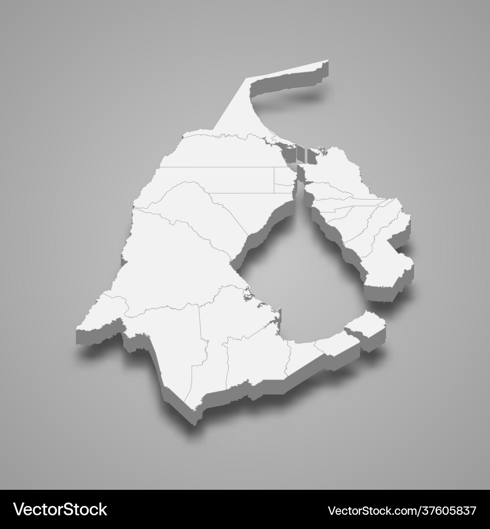 3d isometric map zulia is a state venezuela Vector Image