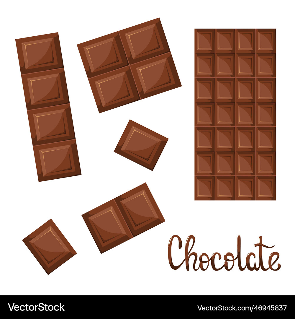 A set of chocolate bars Royalty Free Vector Image
