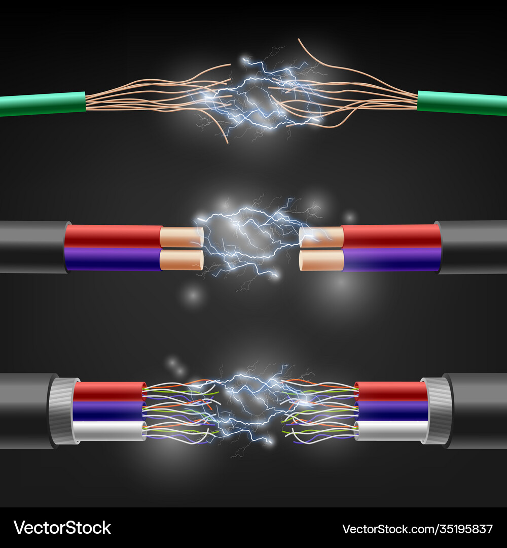 Electric cables with electrical sparks a realistic