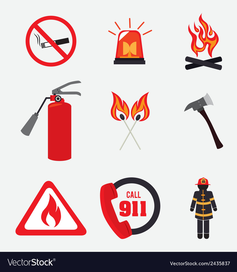 Firefighter design over white background Vector Image