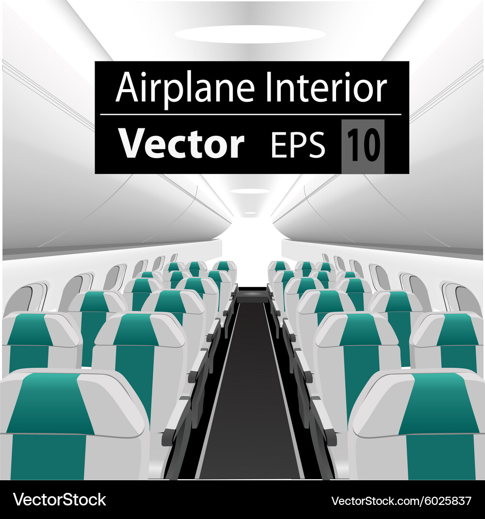 Interior of the passenger airplane Royalty Free Vector Image
