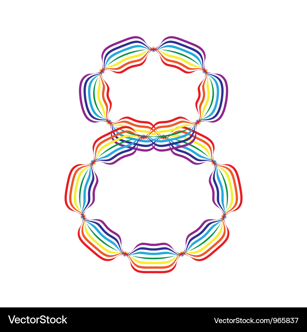 Number 8 made in rainbow colors Royalty Free Vector Image