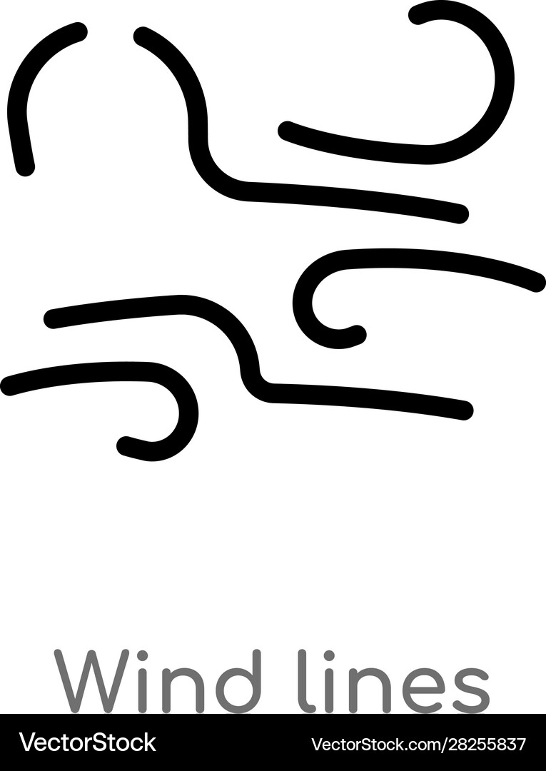 Outline wind lines icon isolated black simple Vector Image