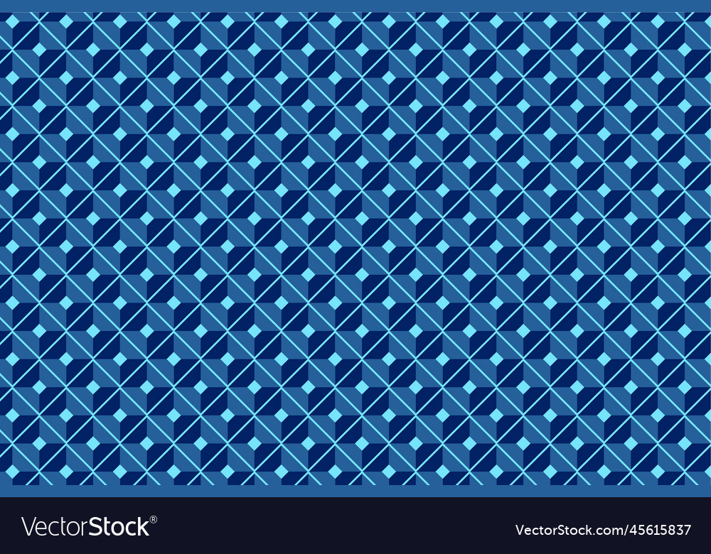 Pattern with geometric elements in blue tones Vector Image