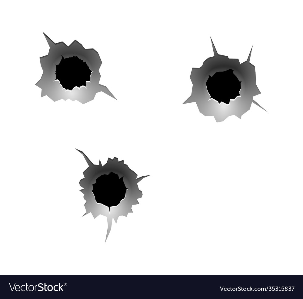 Realistic bullet traces circle bullets holes Vector Image Realistic bullet traces circle bullets holes Vector Image