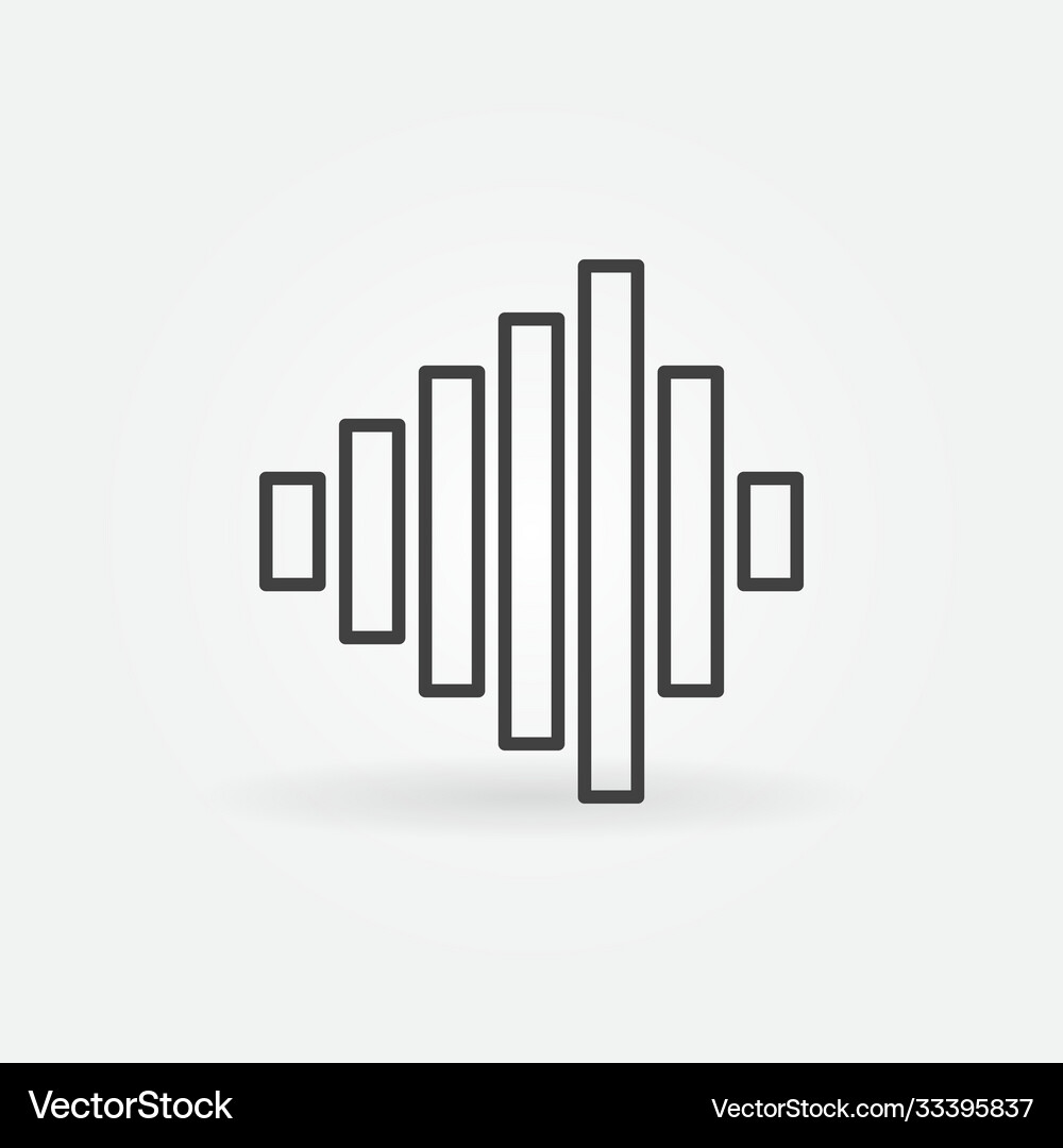 Sound wave concept minimal outline icon Royalty Free Vector