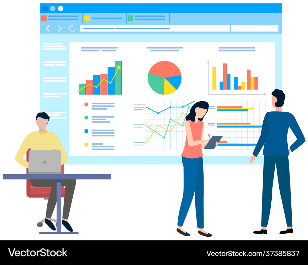 Successful business project presentation company Vector Image