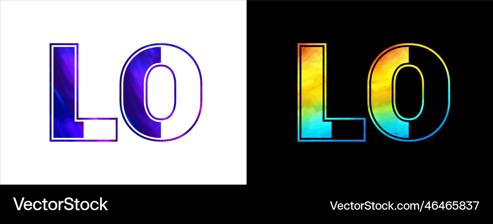 Unique lo letter logo icon template premium Vector Image