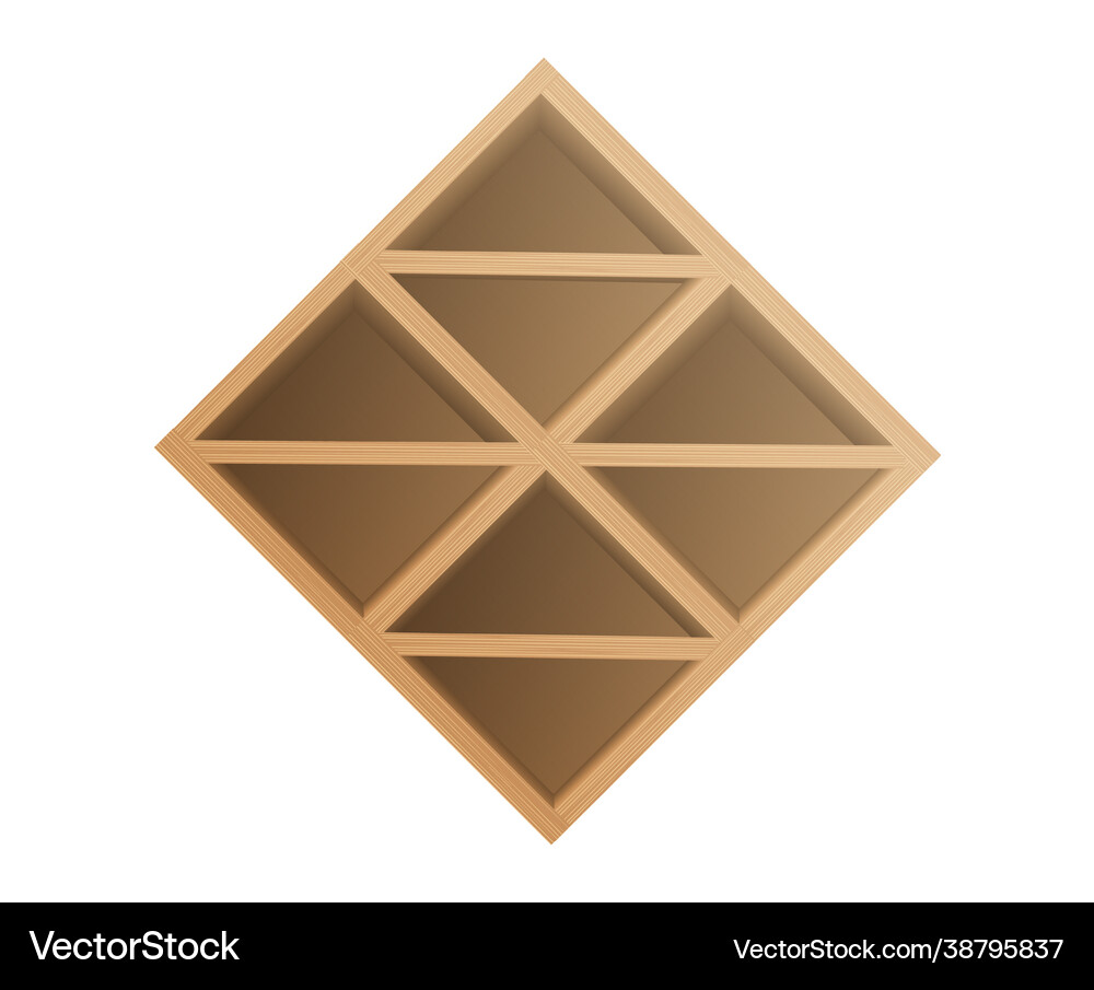 Wooden shelf rhombus template brown empty Vector Image