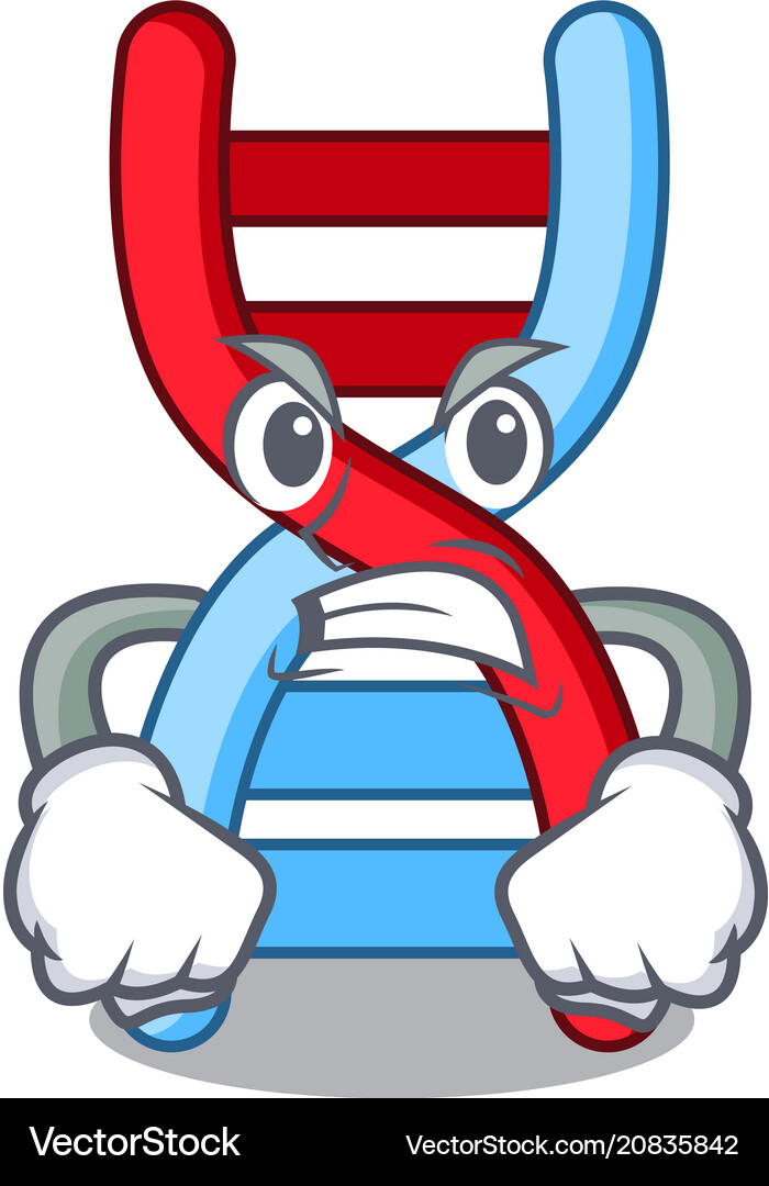 Angry dna molecule mascot cartoon Royalty Free Vector Image